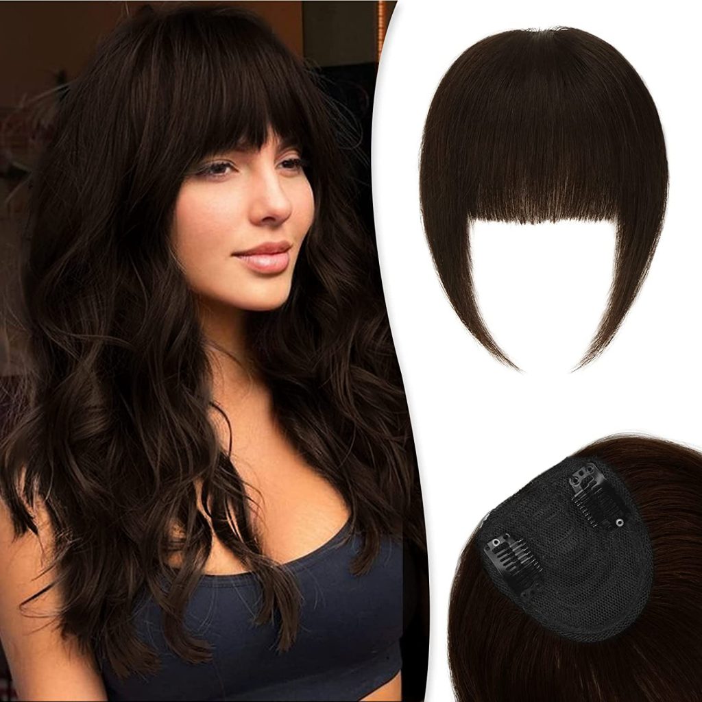 Clip in Bangs Real Human Hair Bangs with Temples Hairpieces Fake Bangs ...