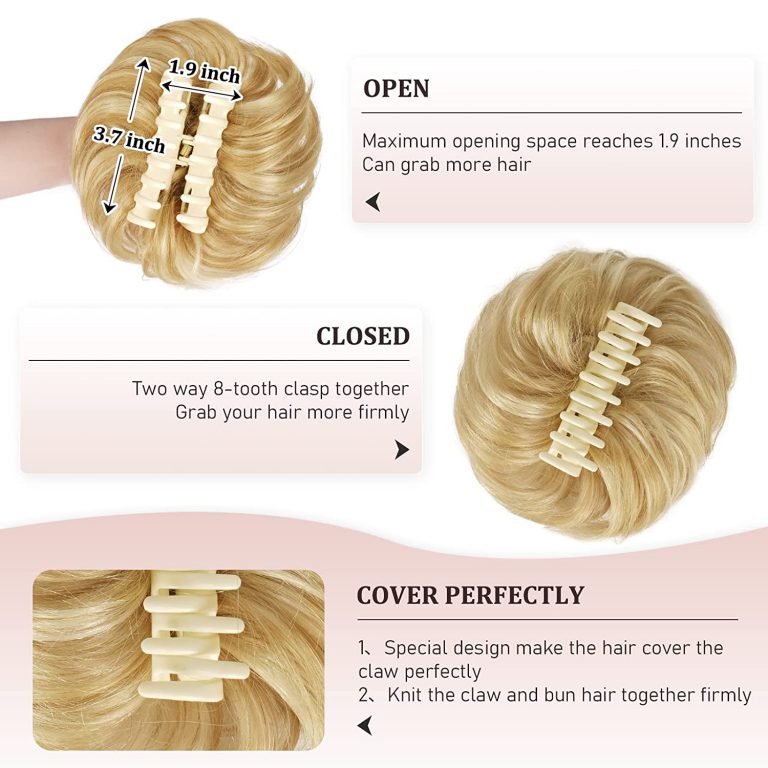 Claw Clip Messy Bun Hair Piece 100% Real Human Hair Buns Wavy Curly ...