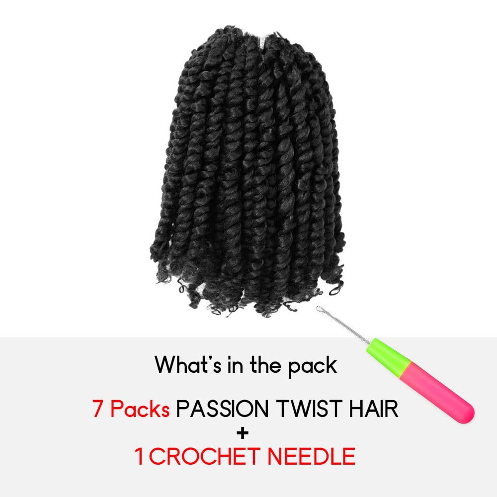 Short Passion Twist Hair 10 Inch Pre-twisted Passion Twists Crochet Hair Pre-looped Synthetic ...