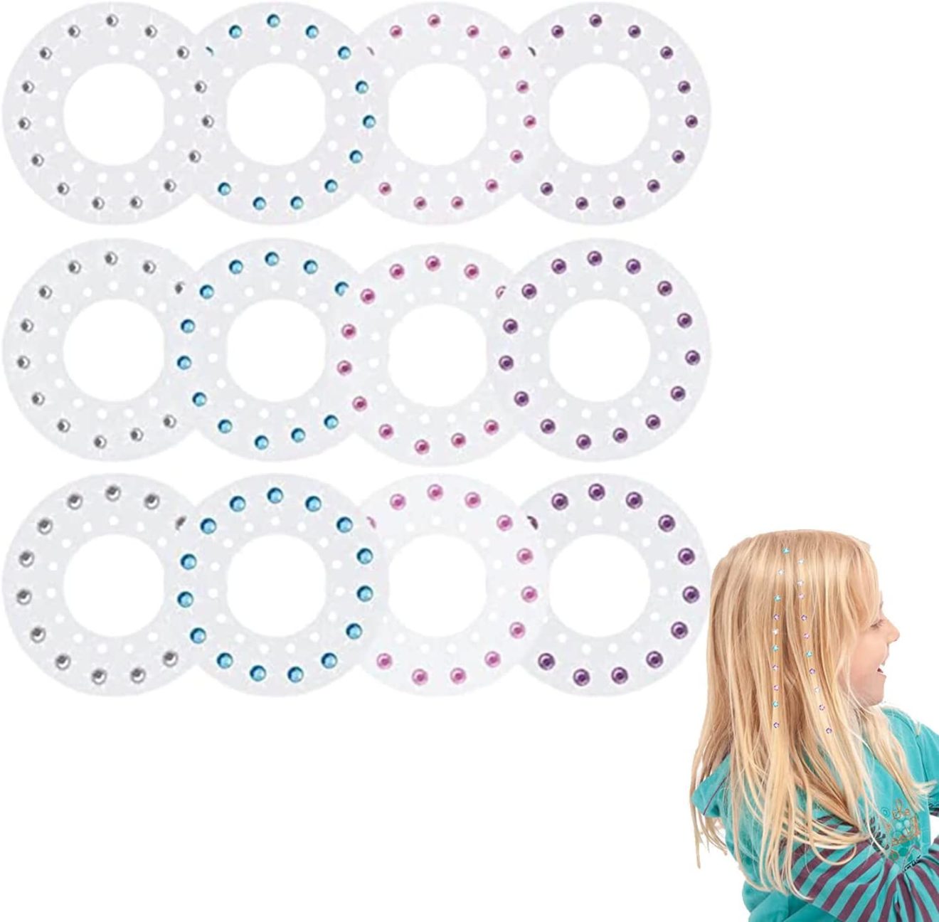 Kit Hair Bedazzler with 180 hair gems, bay gem machine, stamper for ...