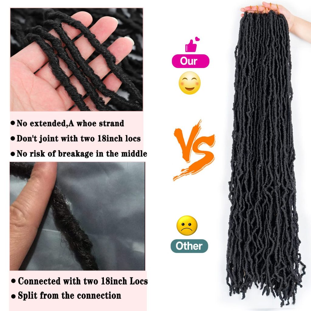 18 Inch Faux Locs Crochet Hair Faux Locs Crochet Braids Hair 6 Packs ...