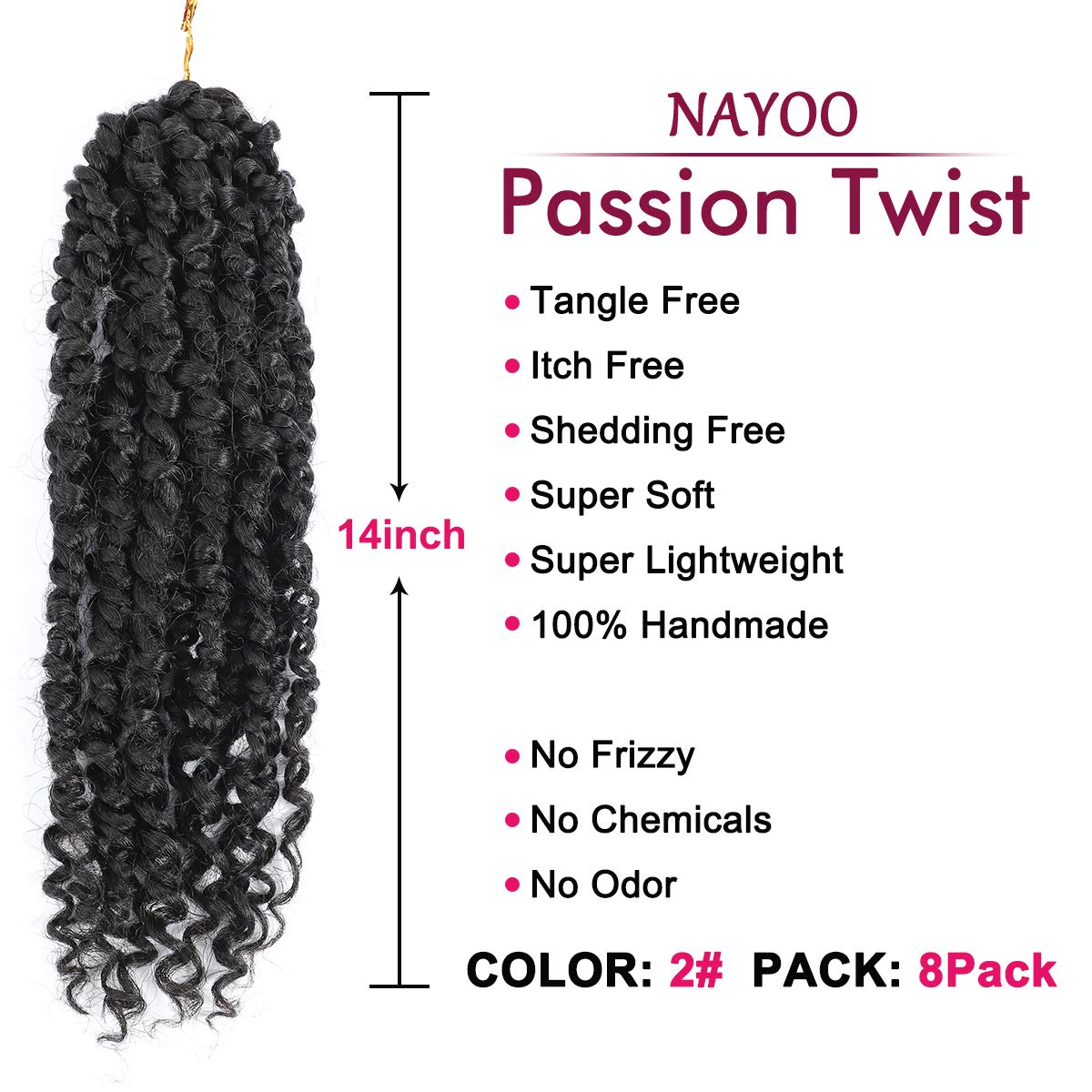 Passion Twist Hair 8 Packs 10 Inch Passion Twist Crochet Hair For Black Women Crochet
