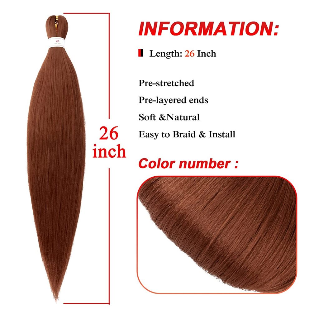 Braiding Hair Pre Stretched , Braids Synthetic Fiber Ombre Yaki Texture ...