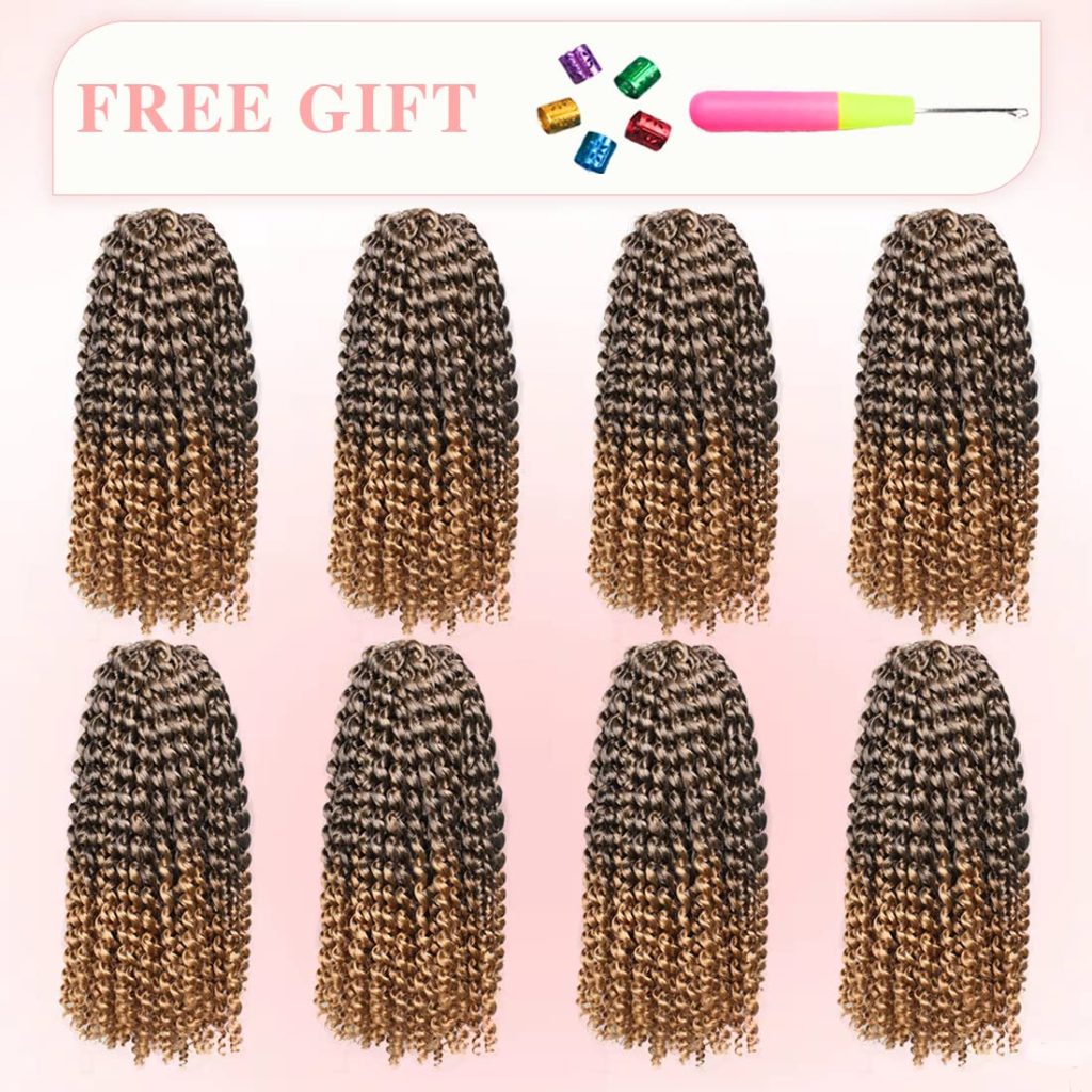 Passion Twist Hair Ombre 8 Packs 12 Inch Short Freetress Water Wave ...