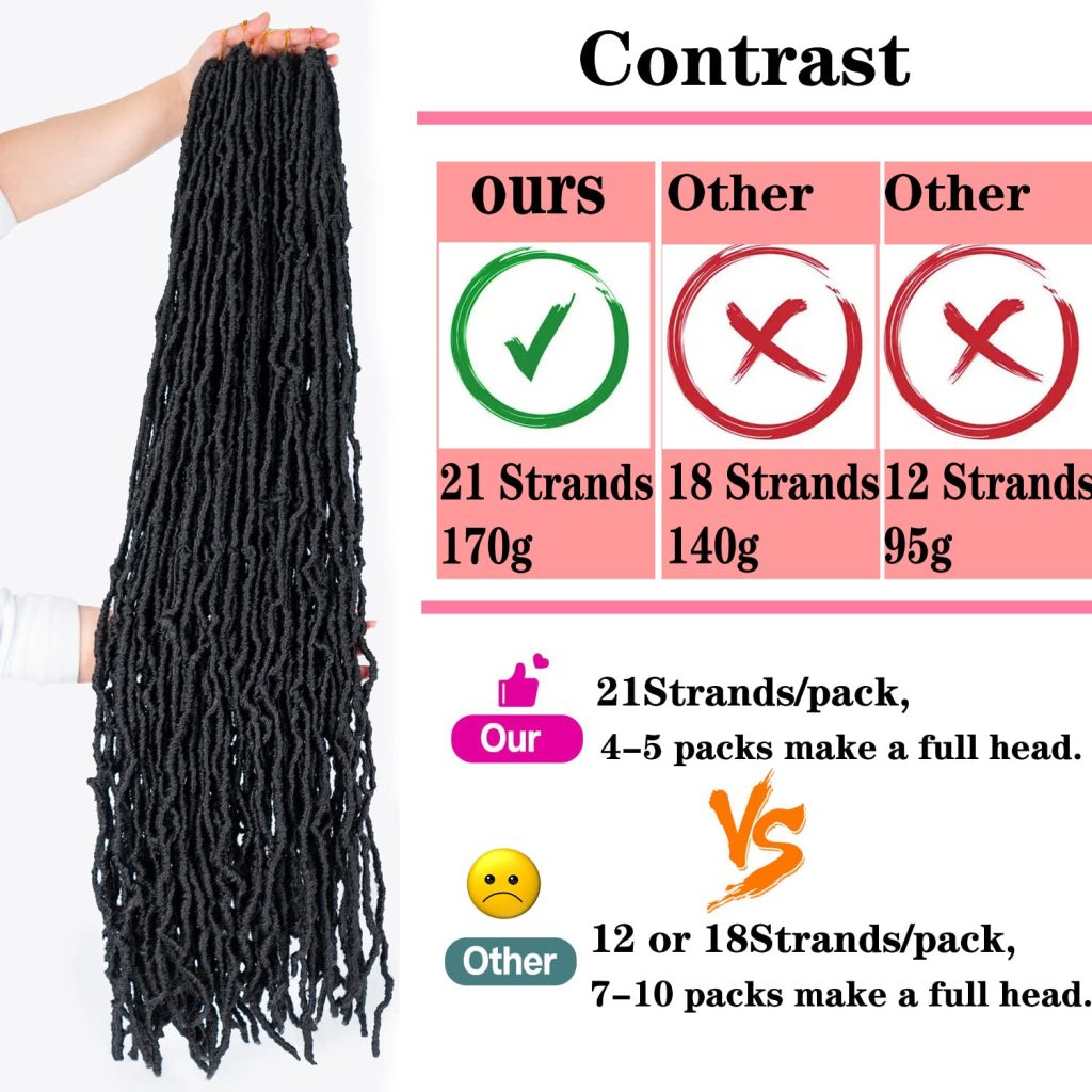 18 Inch Faux Locs Crochet Hair Faux Locs Crochet Braids Hair 6 Packs ...