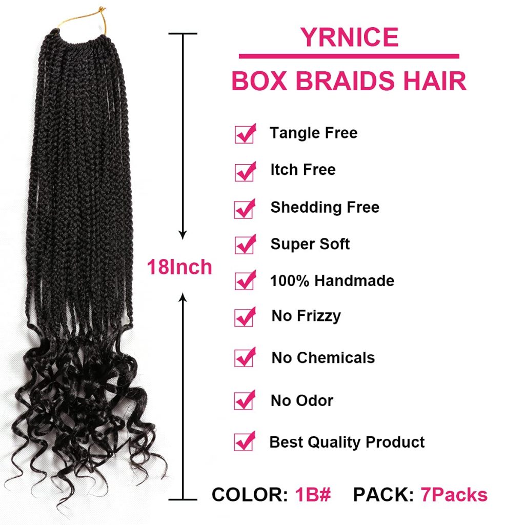 7 Packs 10 Inch Crochet Box Braids Hair With Curly Ends Prelooped ...