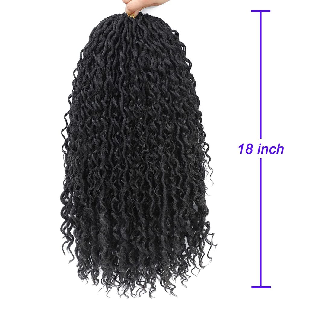 6 Packs Curly Faux Locs Crochet Hair, 14 Inch Goddess Locs Crochet Hair ...
