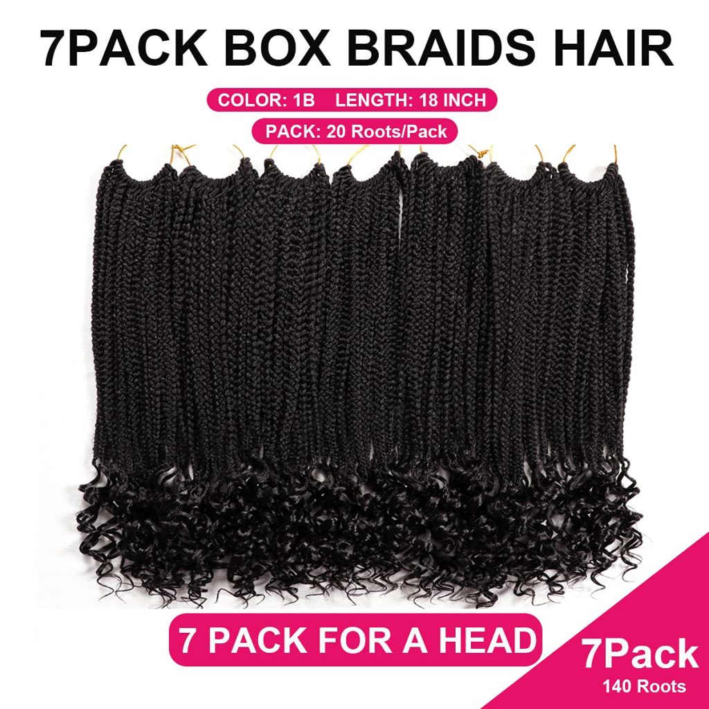 7 Packs 10 Inch Crochet Box Braids Hair With Curly Ends Prelooped ...