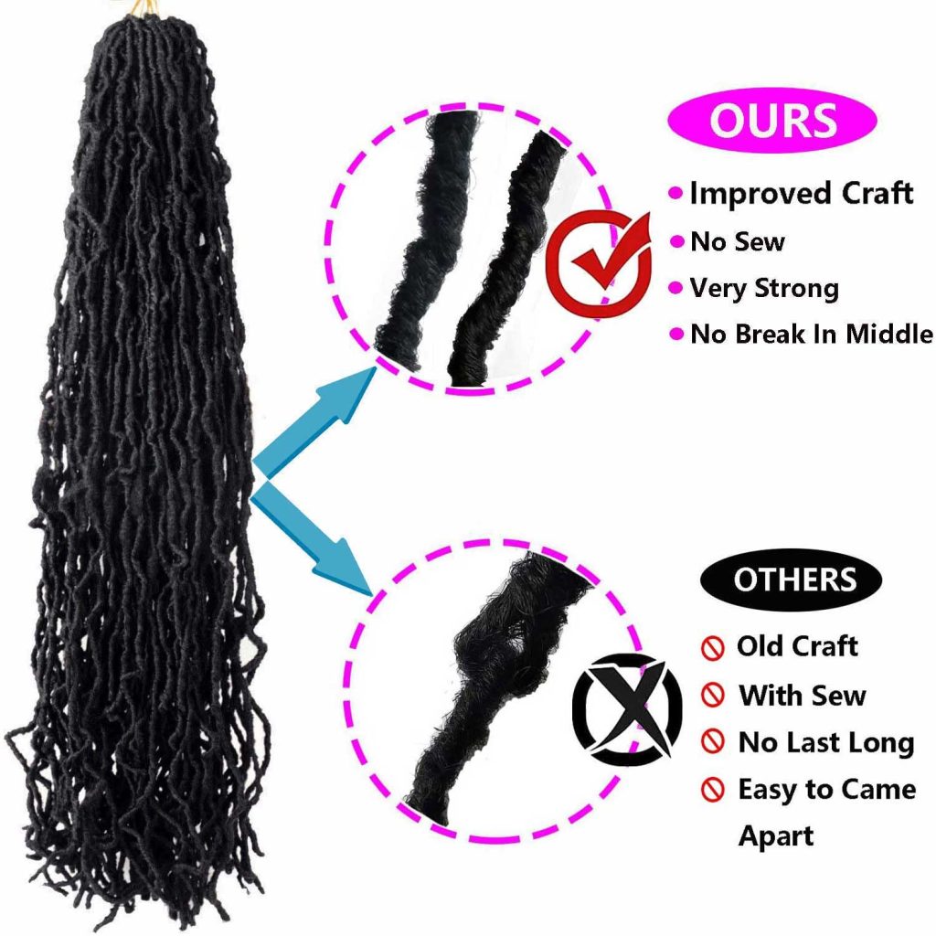 6 Packs Soft Locs Crochet Hair Pre Looped 18 Inch Faux Locs Crochet ...