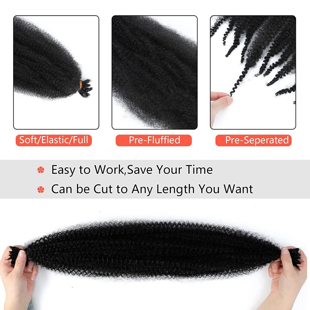 Marley Twist Braiding Hair, 16 Inch 7 Packs Pre-stretched Spring Twist ...