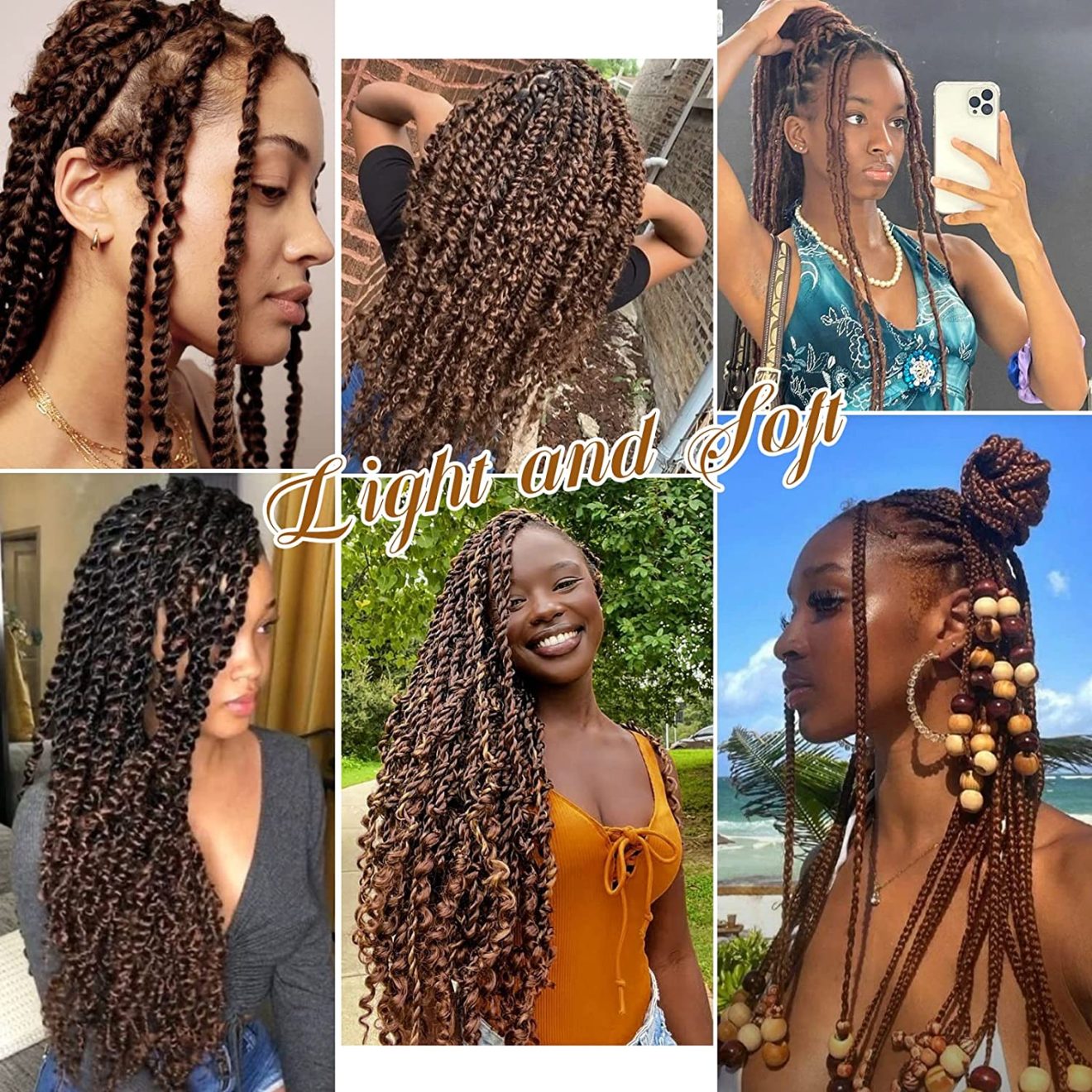 8 Packs Pre Separated Bouncy Afro Twist Hair 24 Inch Spring Twist ...