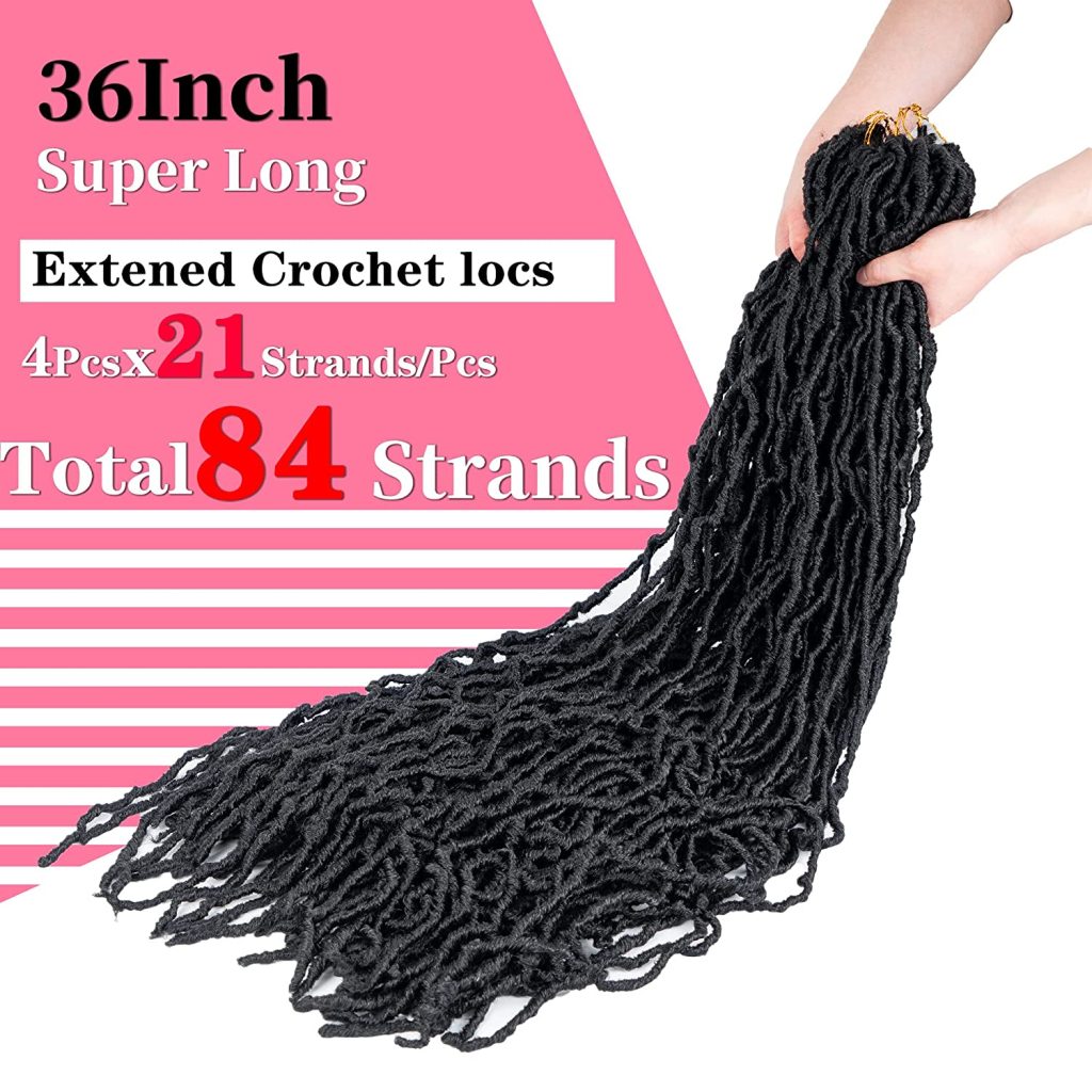 18 Inch Faux Locs Crochet Hair Faux Locs Crochet Braids Hair 6 Packs ...