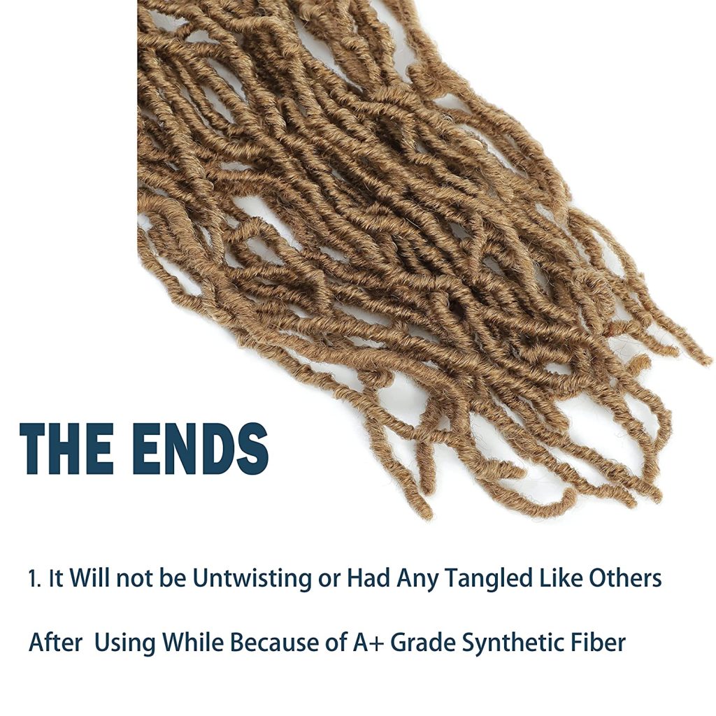 7 Packs 24 Inch Soft Locs 126 Strands New Faux Locs Crochet Hair Brown ...