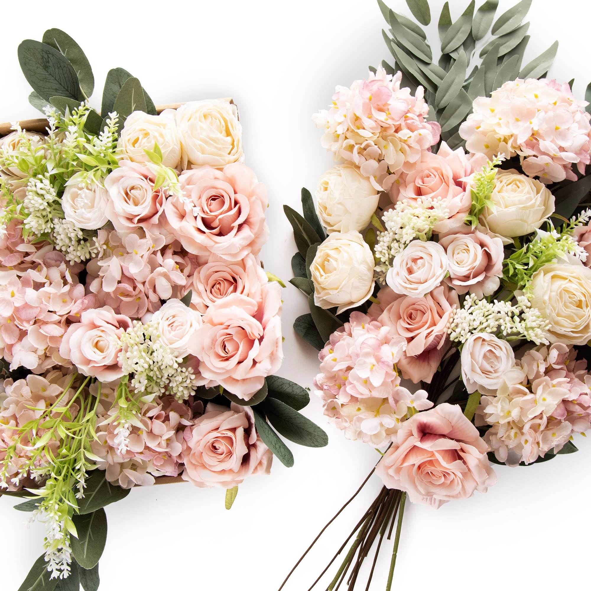 FESHFEN Wedding Artificial Flowers Box Set for DIY Wedding Bridal ...