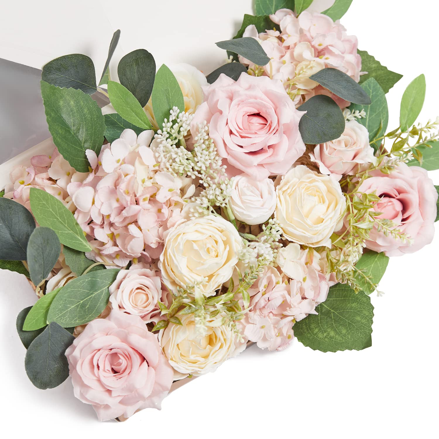 FESHFEN Wedding Artificial Flowers Box Set for DIY Wedding Bridal ...